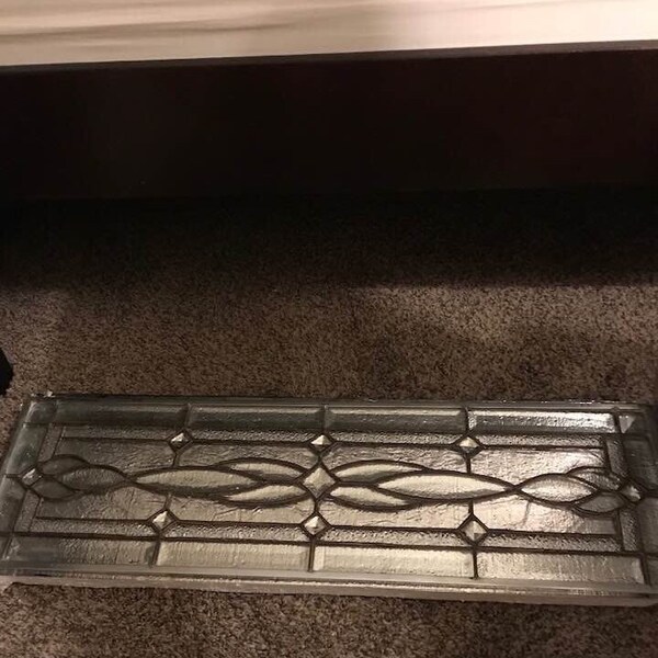 Stained Glass Transom Window Hanging 29 1/2 X 13 INCLUDING HOOKS BRASS ...