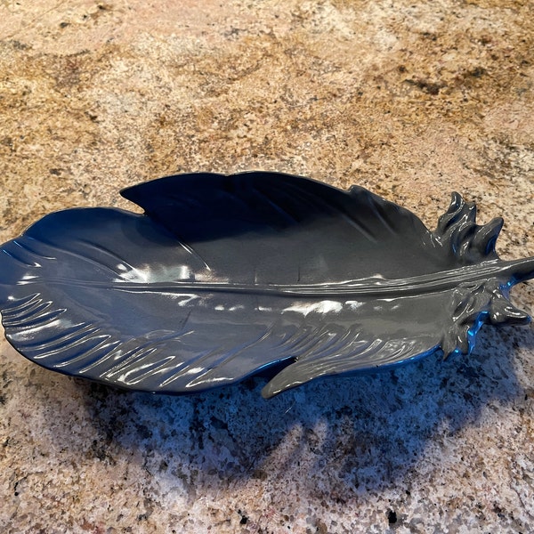 Concrete Feather Smudge Stick Tray, Trinket Dish, Cement Feather Tray ...