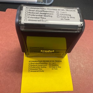 SPED Modifications Accommodation Teacher's Rubber Stamp Self Inking or ...