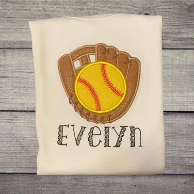 Softball Applique Embroidery Design. Softball Embroidery Design ...