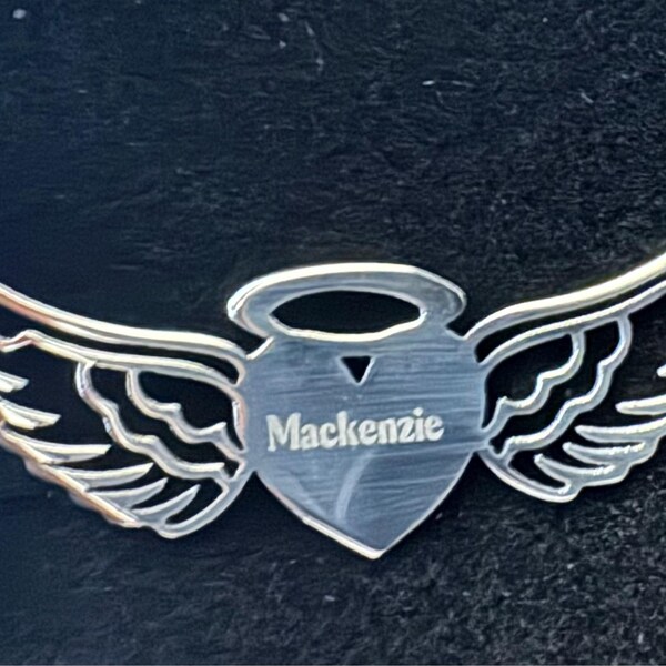 Angel Wings Necklace With Engraved Message, Wings Name Necklace ...