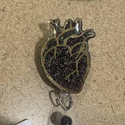 Anatomical Heart Badge Reel, Heart Badge Holder, Cardiac Nurse Badge ...
