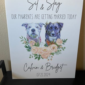 Custom Pet Wedding Welcome Sign With Stand Personalized Wedding Board ...