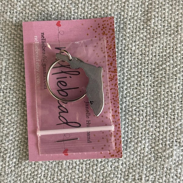 CUSTOM USA Key Chain / Long Distance Love Handstamped America Keychain ...