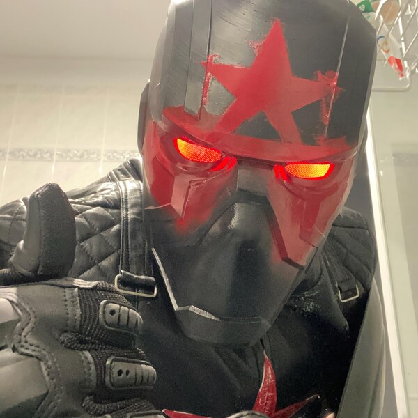 Red Hood Arkham Knight Cosplay Mask Costume Helmet STL 3d Print File - Etsy