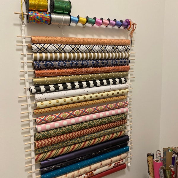Gift Wrap Storage, 22 Rolls, Gift Wrap Organizer, Wrapping Paper ...