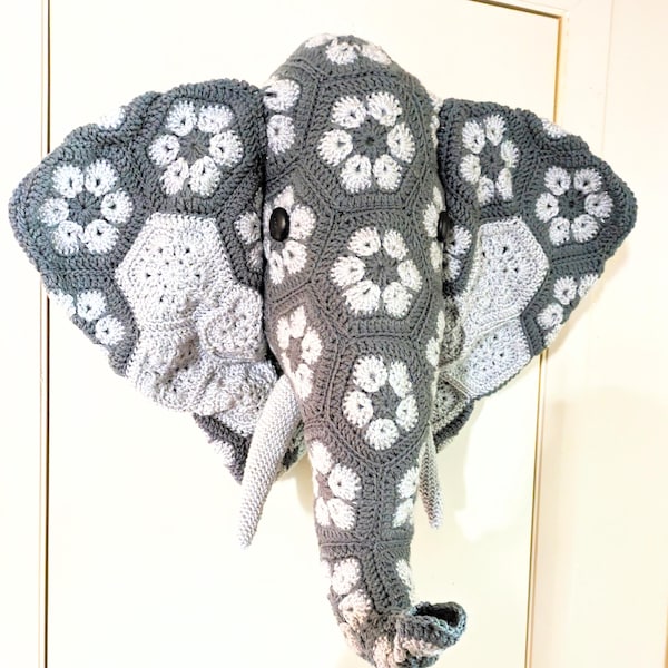 Crochet Nelson the Elephant Head PDF Pattern: African Flower Faux ...