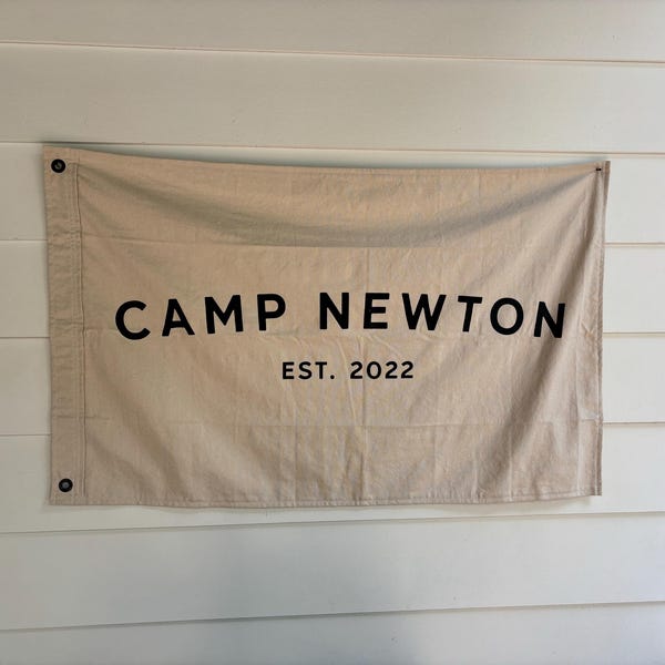 Custom Hand Painted Cotton Canvas Flag - Vintage Look | Wall Tapestry ...