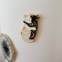 Enamel Cat Pin, Cat Lapel Pin, - Etsy
