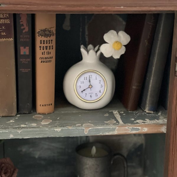 Red Desk Clock, Red Desk Decor, Small Desk Clock, Ceramic Ball Clock ...