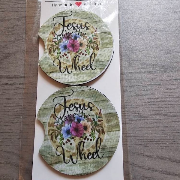 Car Coaster PNG, Christian Car Coaster PNG, Jesus Take the Wheel ...