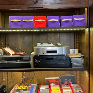 CD Box With Leather Handle, Felt Basket, CD Storage, Minimalist ...