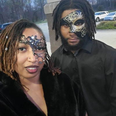 Black Silver Masquerade Ball Mask Pair for Burlesque Prom - Etsy