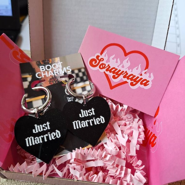 Just Married Boot Charms - Etsy