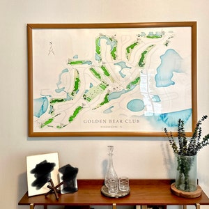 Custom Golf Course Map Print or Canvas. Create a Unique Golfer Gift ...
