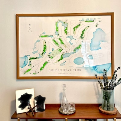 Pinehurst No.2 Golf Course Map Print, NC Golf Course Layout Print or ...