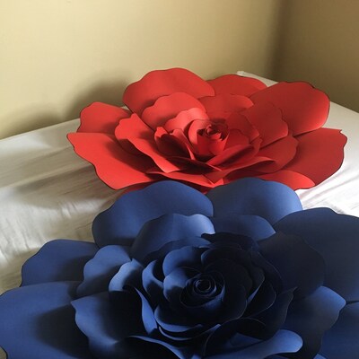 Giant Paper Rose Templates, DIY Large Paper Flowers, Printable PDF ...