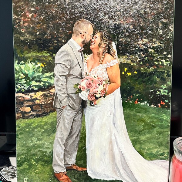 Wedding Oil Painting From Photo, Custom Wedding Portrait on Canvas ...