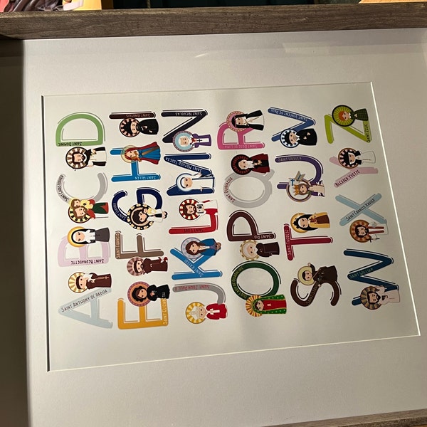 Saint ABC Poster Print. Catholic ABC Wall Art Poster. First Communion ...
