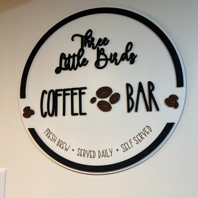 Coffee & Tea Bar Wall Sign, Home and Office Wall Decor, Break Room ...