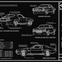 1972 Chevrolet Nova Blueprint Poster 18x24 JPEG Image File - Etsy Canada