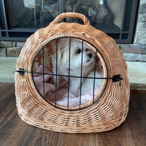 Wicker Pet Carrier, Wicker Dog Basket, Pet Carrier, Wicker Pet ...