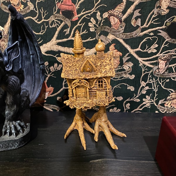 Baba Yaga Hut Statue, Hand Painted Resin Sculpture | Russian Folklore ...