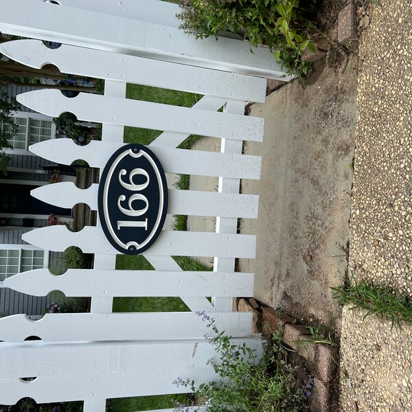 15"x9" Oval House Number, Engraved Plaque (numbers Only), Housewarming ...
