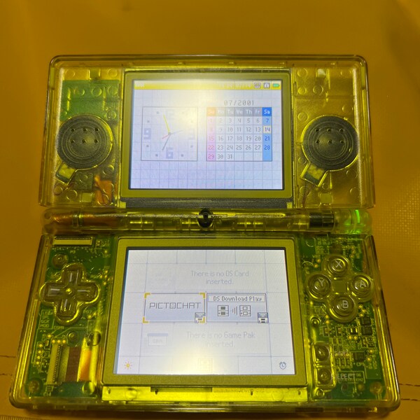 Nintendo DS Lite Console Custom Modded With Transparent Yellow Shell - Etsy
