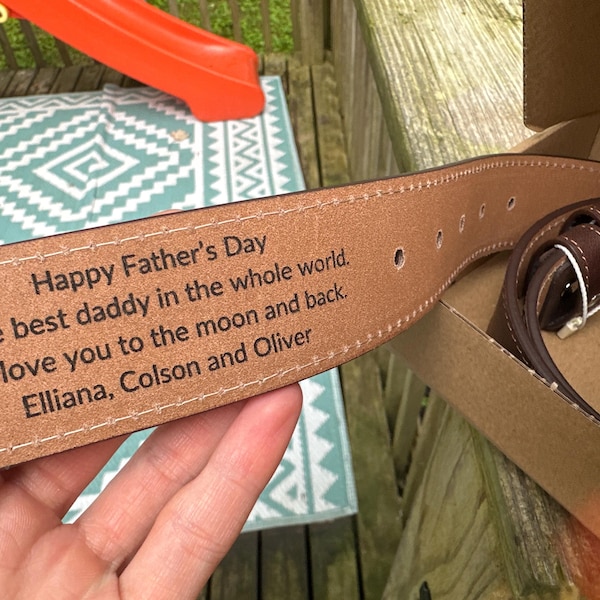 Custom Leather Belt for Daddy, Father’s Day Gift for Boyfriend, Unique ...
