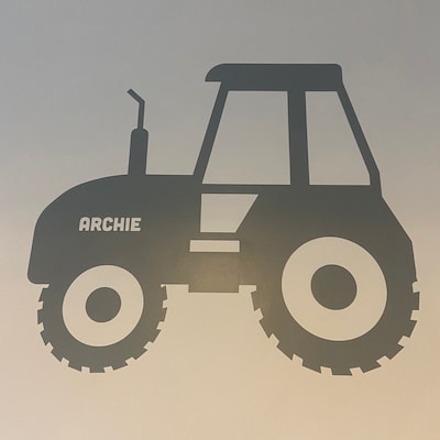 Personalised Tractor Wall Sticker, Tractor Wall Sticker, Kids Wall ...