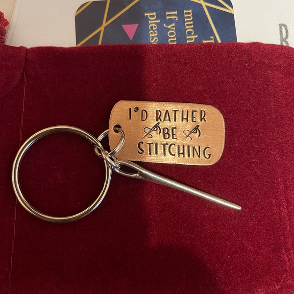 Personalized Cross Stitch Keychain With Needle Charm, Needlepoint ...