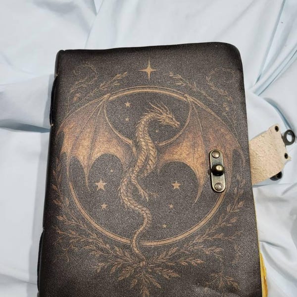 Large Journal Pentagram Vintage Leather Journal Grimoire Book of ...