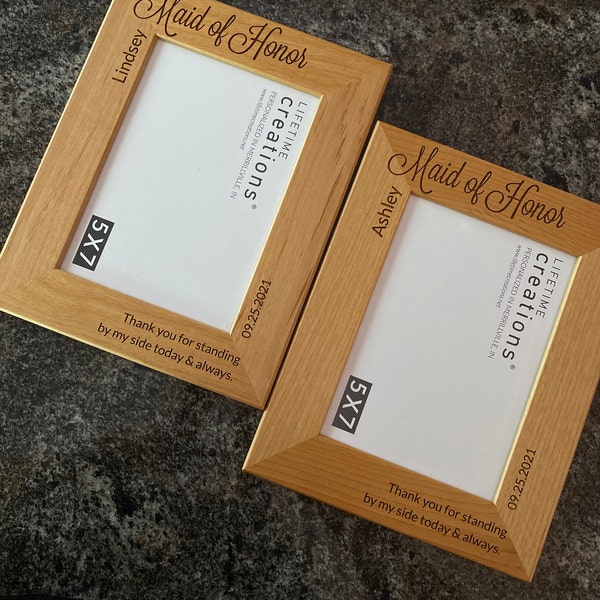 Personalized Maid of Honor Picture Frame by Lifetime Creations ...