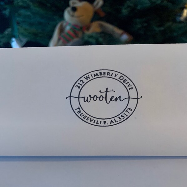Address Stamp, Self Inking, Round Design, Personalized Custom Return ...