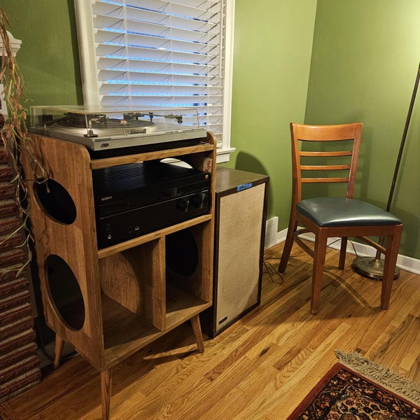 Wooden Turntable Stand | Vintage Vinyl Storage Unit | Handmade Record ...