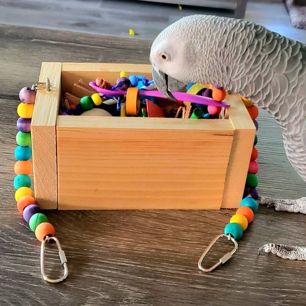 CHLOE'S TOY BOX ** 20 Assorted Foot Toys With an All Natural Wooden Box ...