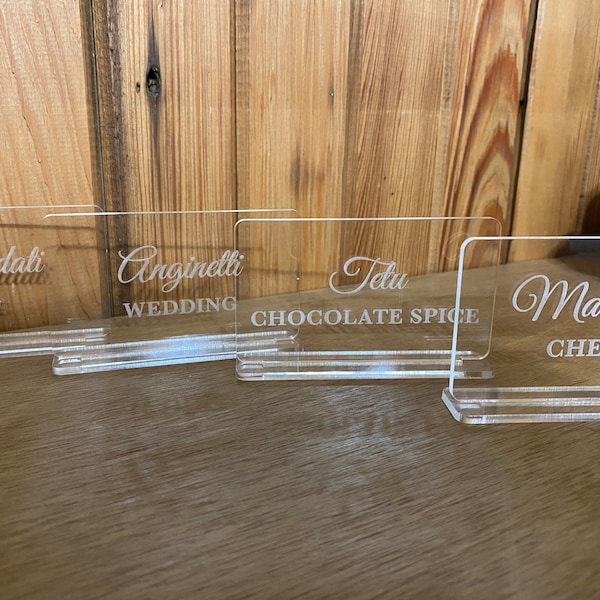 Acrylic Buffet Food Labels / Small Acrylic Food Signs With Stands ...