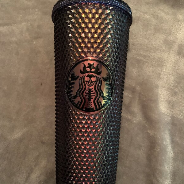 Studded Holographic Skeleton Tumbler/starbucks Skeleton Beverage Mug ...