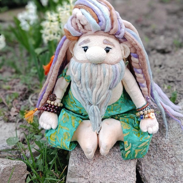 Cozy Pajama Gnome With Newspaper and Cactus – Approx. 45 Cm (18 ...
