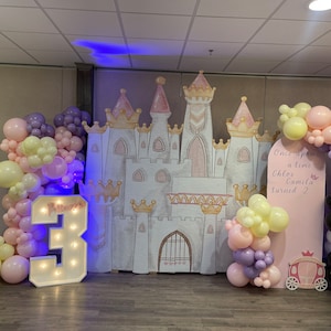 6 Piece Pink Purple and Gold Royal Castle Party Prop, Coroplast ...