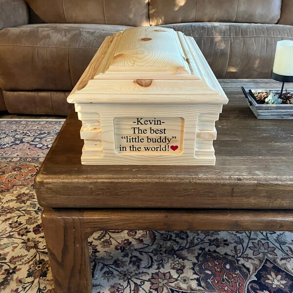 12 X 24 Pet Casket & Memory Chest Custom Pet Funeral Box, Pet Coffin ...
