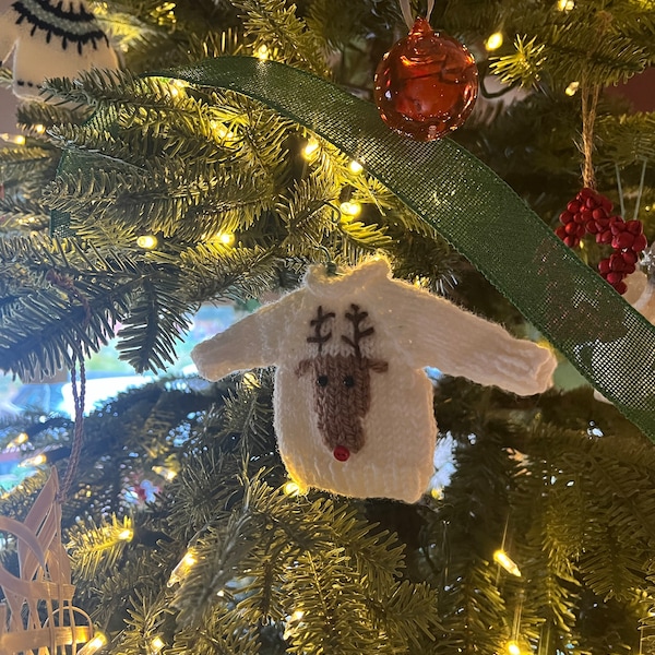 Primitive Christmas Tree Mini Sweater Ornament - Etsy