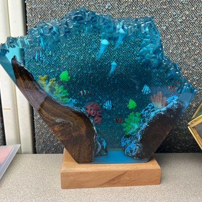 Orca Whale and Diver Resin Lamp, Killer Whale Night Light,epoxy Resin ...