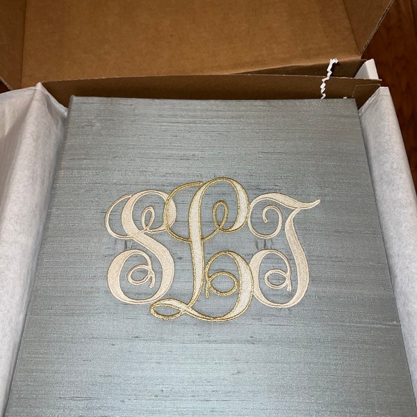 Vintage Monogram Wedding Guest Book Gold Guest Book Engagement Photo ...