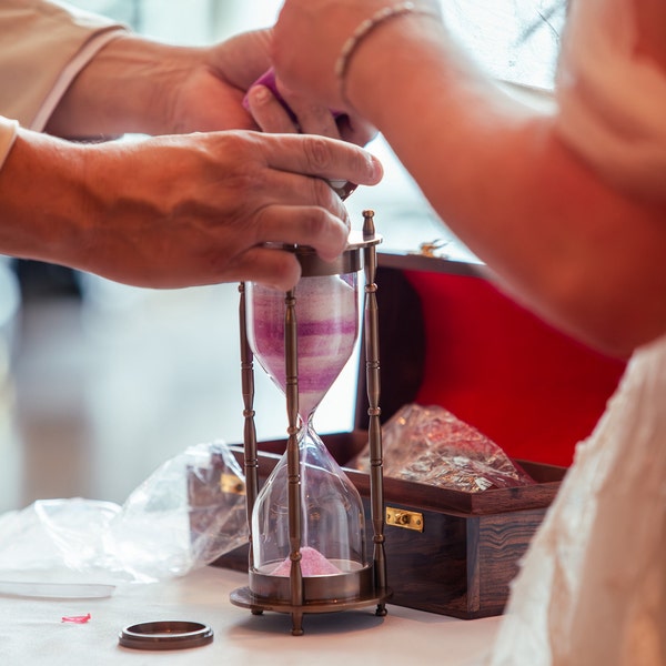 Personalized Hourglass, Wedding Set With Wooden Box, Unity Ceremony ...
