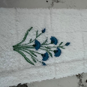 Cornflowers Flower Fluffy Fringed Chenille Machine Embroidery 3 Sizes ...