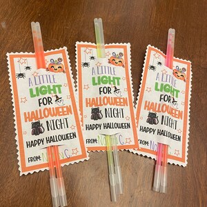 Glow Stick Tag, A Little Bit of Light for Halloween Night, Printable ...