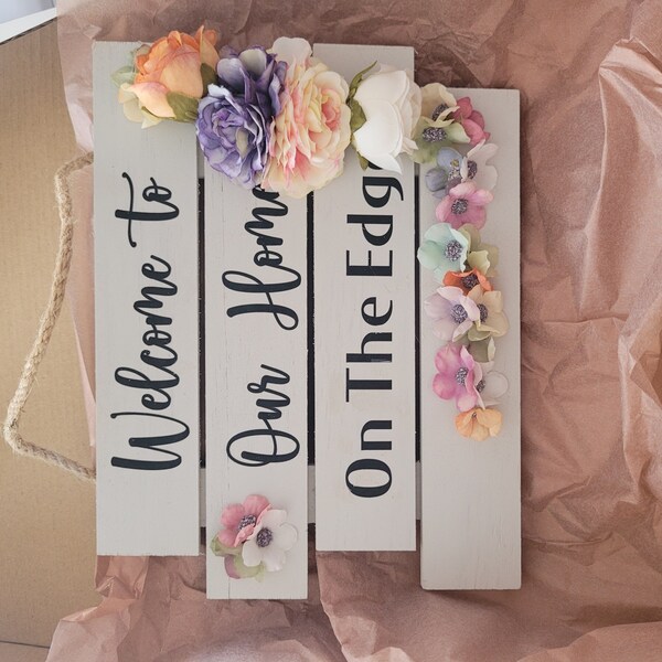 Personalised 3d Floral Room Sign, Wooden Room Sign, Personalised Name ...
