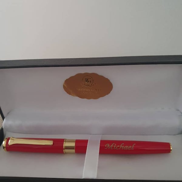 RAF 24k Gold Clad Engraved Black Ink Rollerball Pen Royal Air Force ...